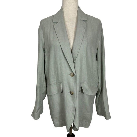 Madewell | Jackets & Coats | Madewell Blazer Women Size Medium Ashen Sage Breezewoven ...